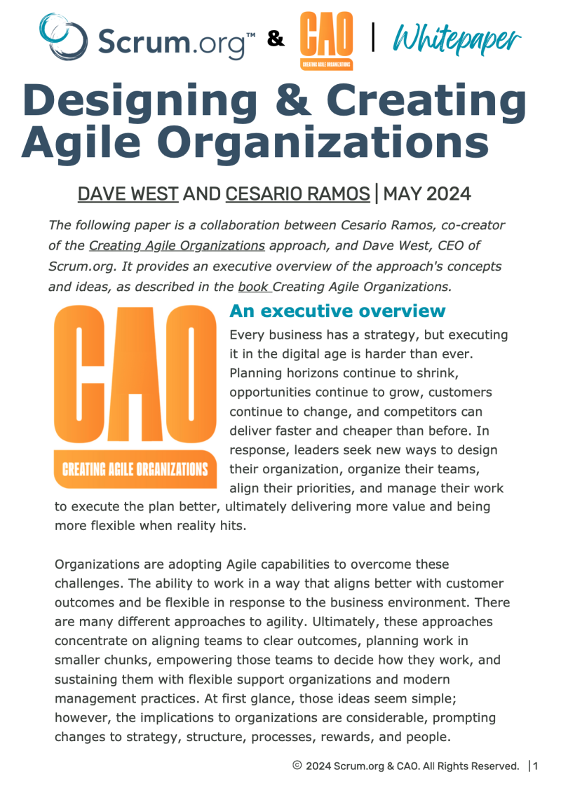 Designing & Creating Agile Organizations | Scrum.org